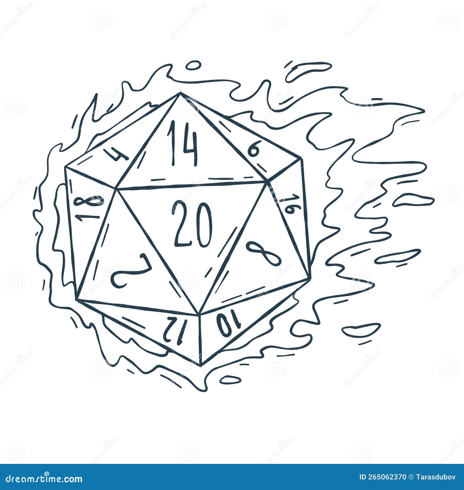 Dice D20 for Playing Dnd. Board Game. Stock Vector - Illustration of ...