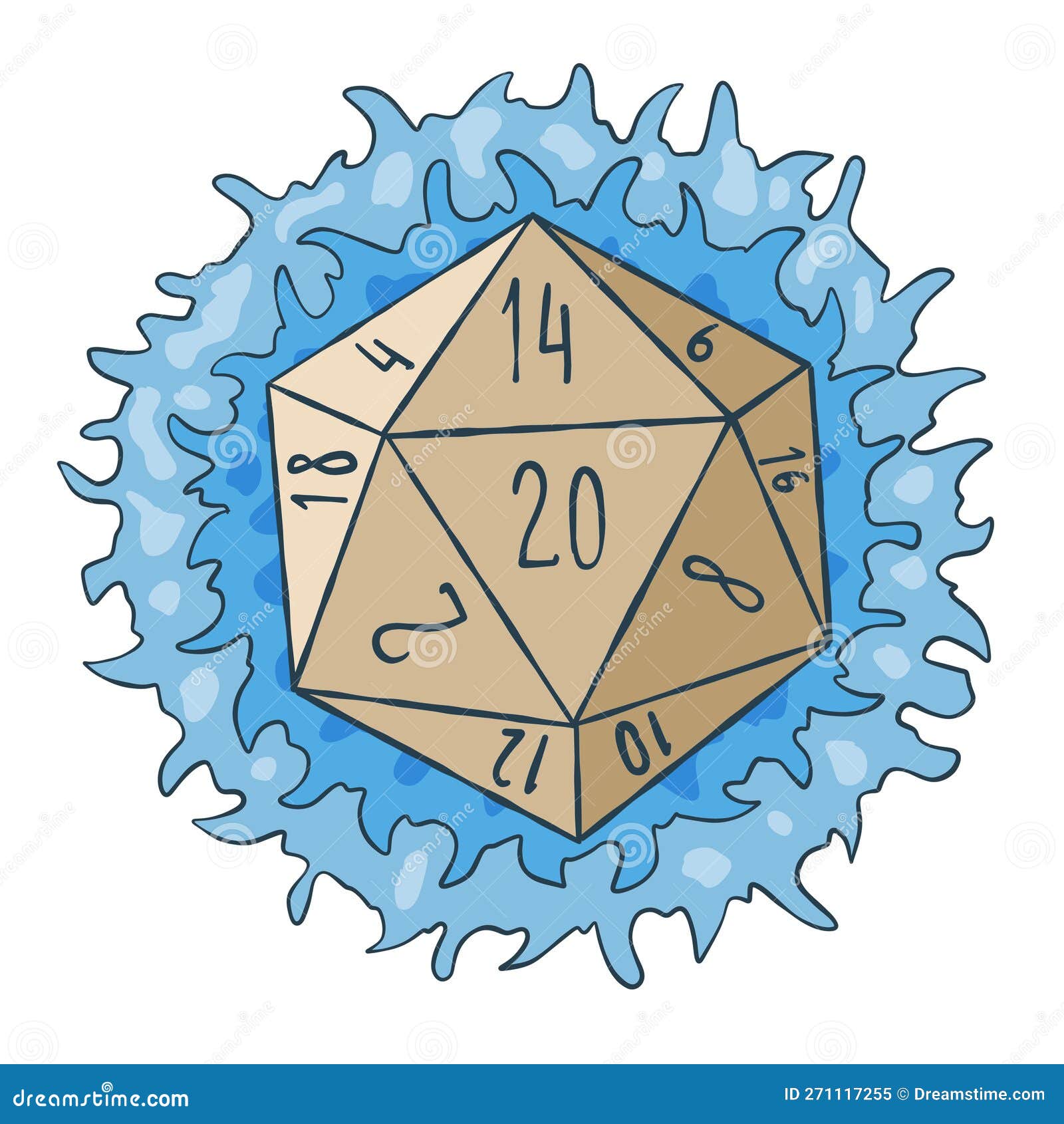 Dice d20 for playing Dnd. stock vector. Illustration of play - 271117255