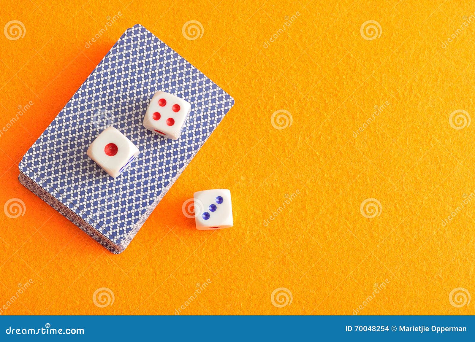 Dice and a deck of cards stock photo. Image of cards - 70048254