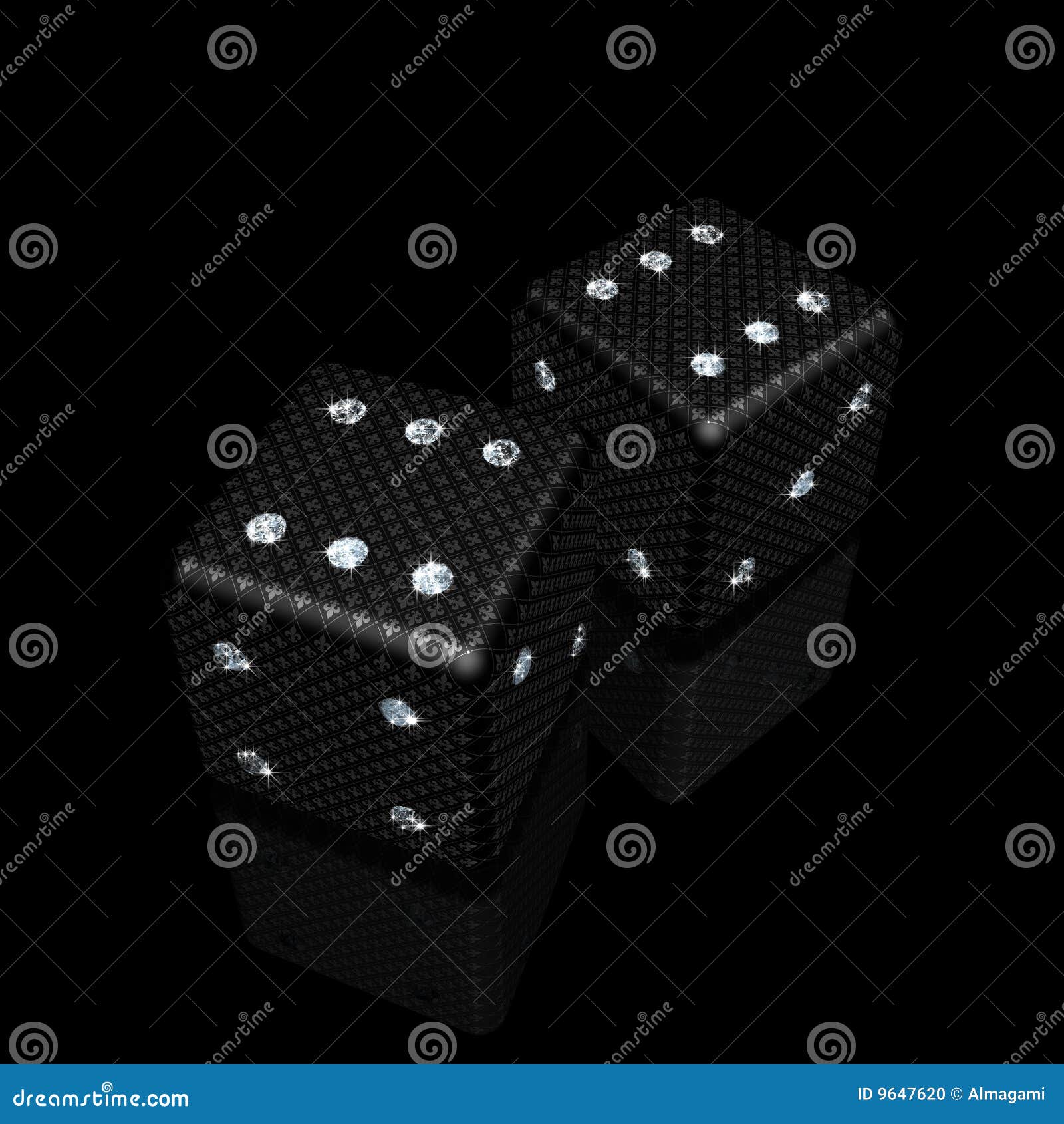 Dice with diamonds stock illustration. Illustration of concepts - 9647620