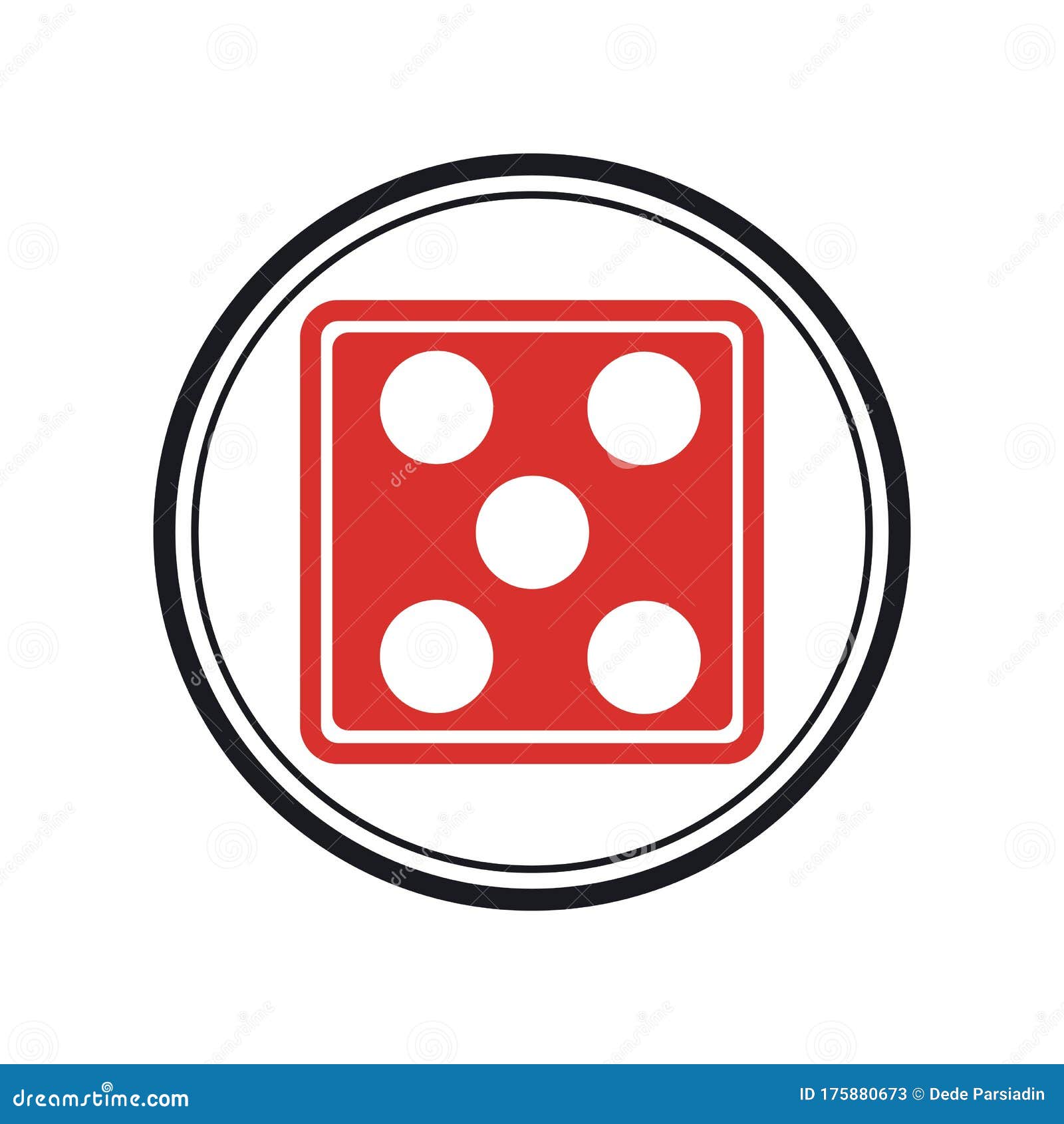 Dice stock vector. Illustration of symbol, square, white - 175880673