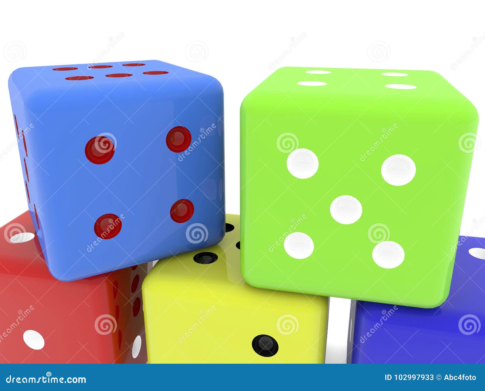Dice in different colors stock illustration. Illustration of ...