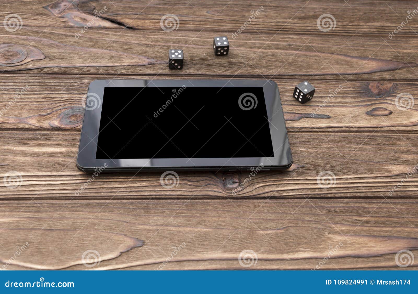 Dice on digital tablet stock image. Image of cellphone - 109824991