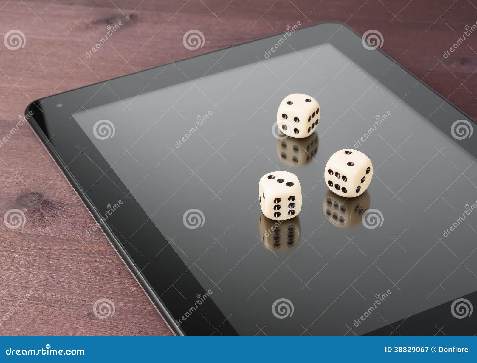 Dice on Digital Tablet Pc, Texas Game Online Stock Image - Image of ...