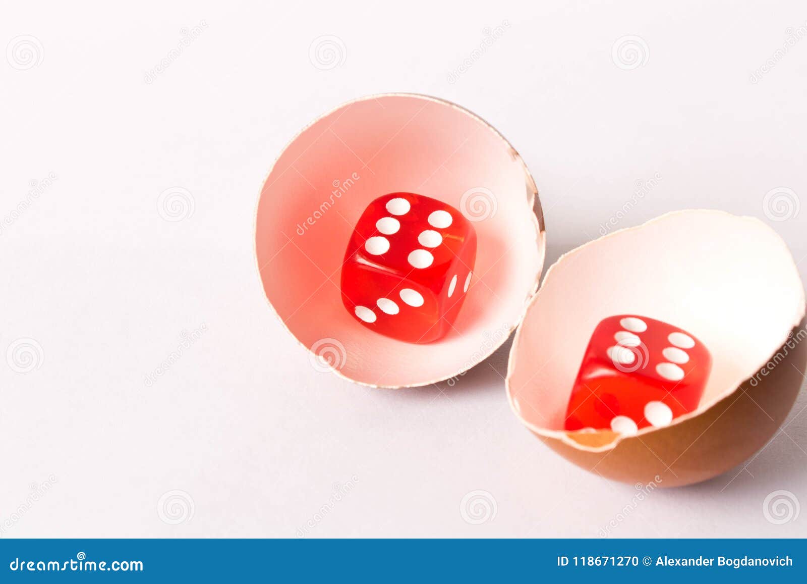 The Dice in the Eggshell. Game Concept. Stock Photo - Image of game ...
