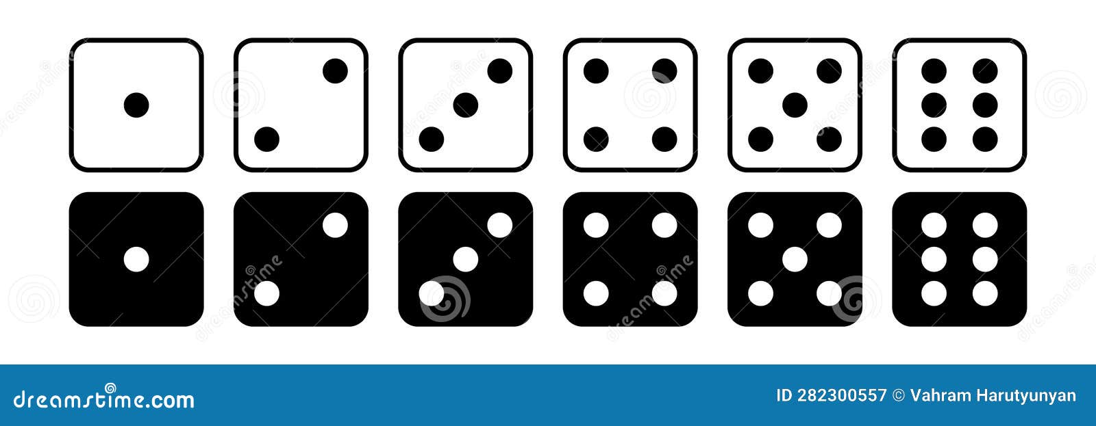 Dice Faces, Diceline Icons Collection Vector. Stock Vector ...