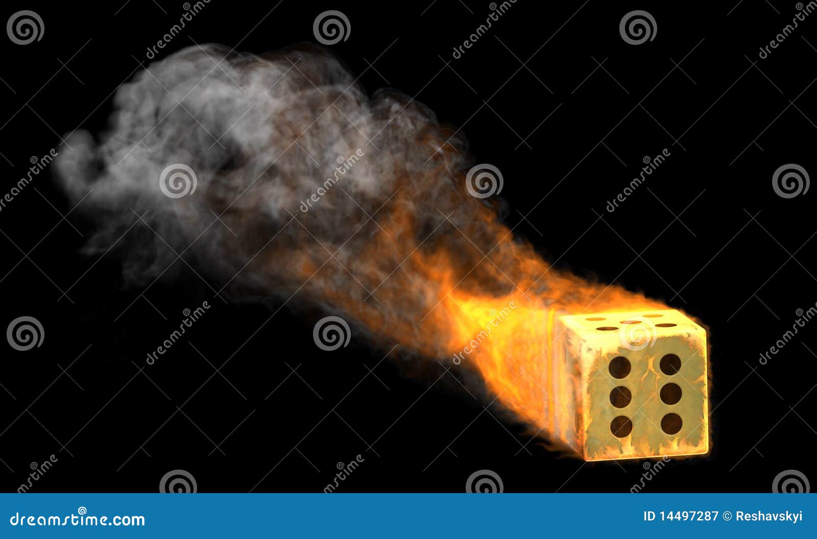 Dice in Fire stock illustration. Illustration of smoke - 14497287