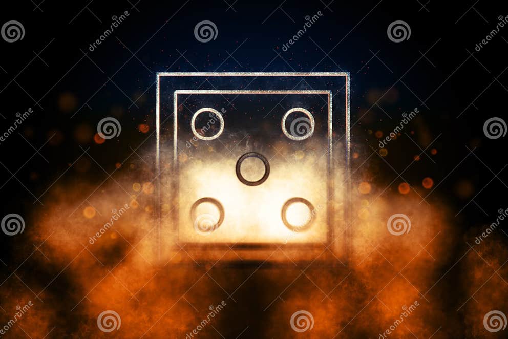 Dice Five at Top, Die Symbol Stock Illustration - Illustration of ...