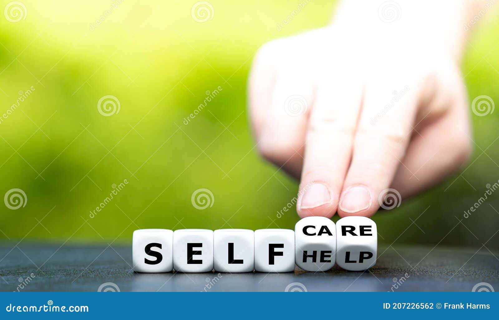 Dice Form the Expresions `self-help` and `self-care`. Stock Photo ...