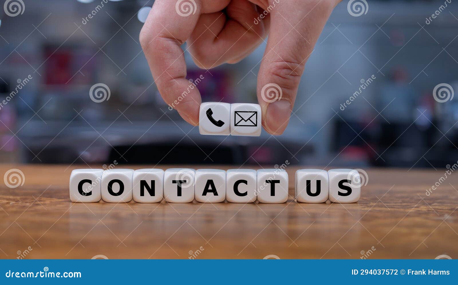 Dice Form the Expression Contact Us . Stock Photo - Image of customer ...