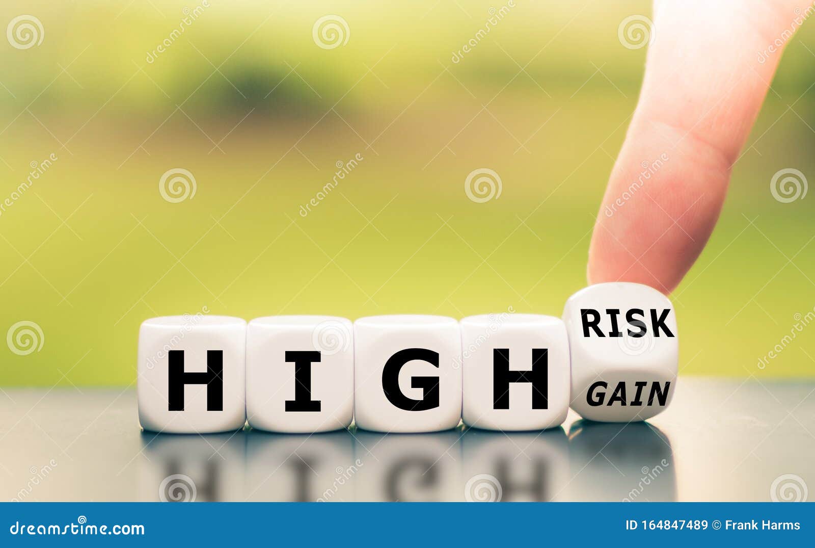 Dice Form the Expression `high Risk, High Gain. Stock Image - Image of ...