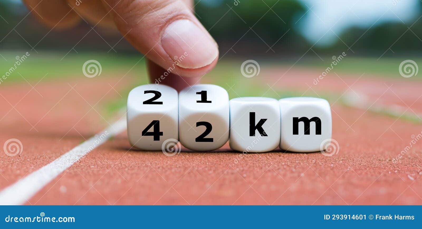 Dice Form the Expression 21 Km and 42 Km . Stock Image - Image of goal ...