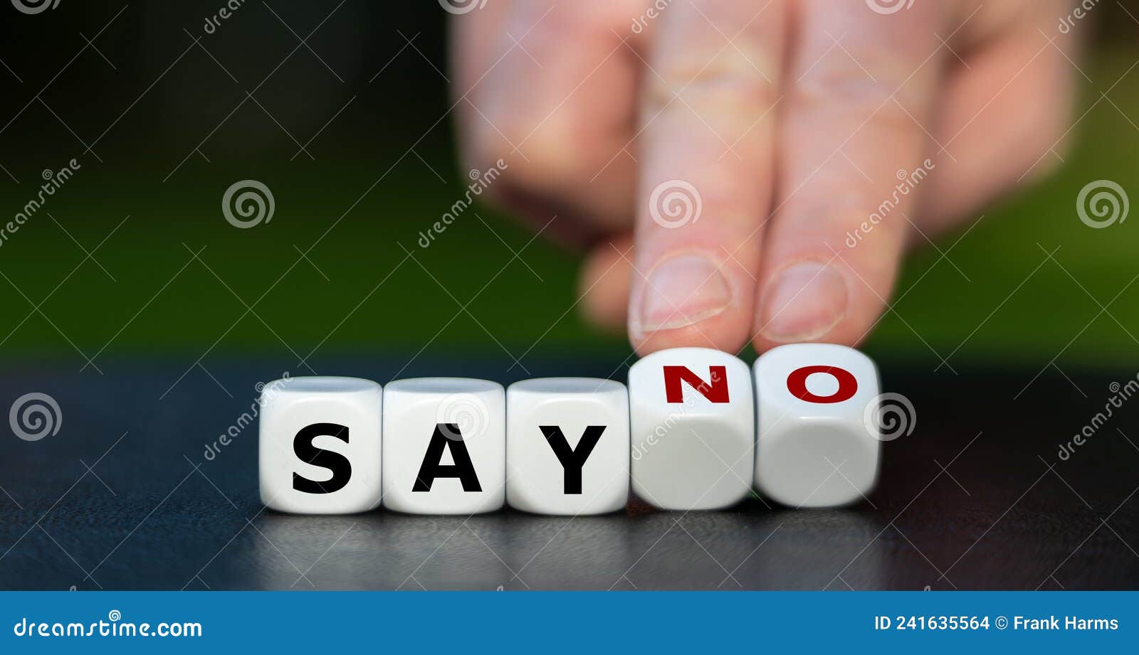Dice Form the Expression `say No`. Stock Photo - Image of disagree ...