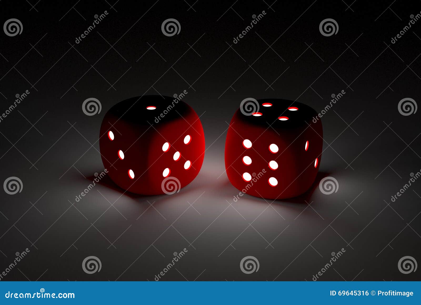 Dice in the form of neon stock illustration. Illustration of match ...