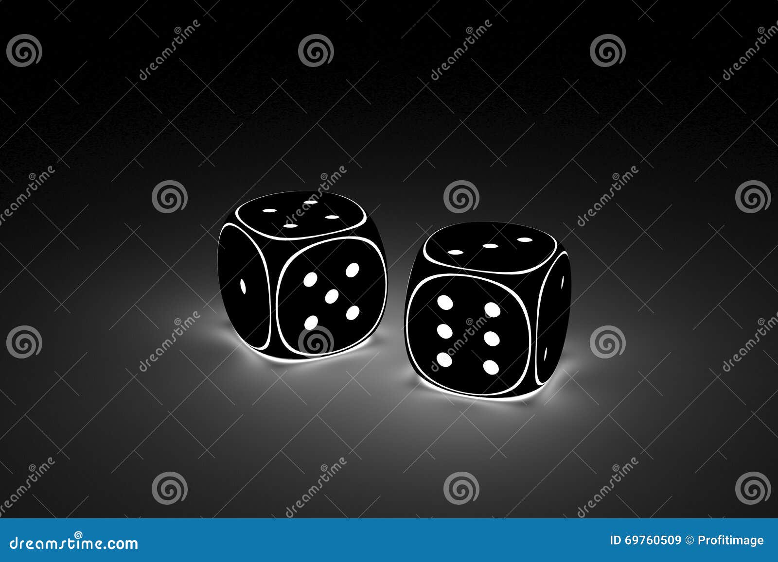 Dice in the form of neon stock illustration. Illustration of ardour ...