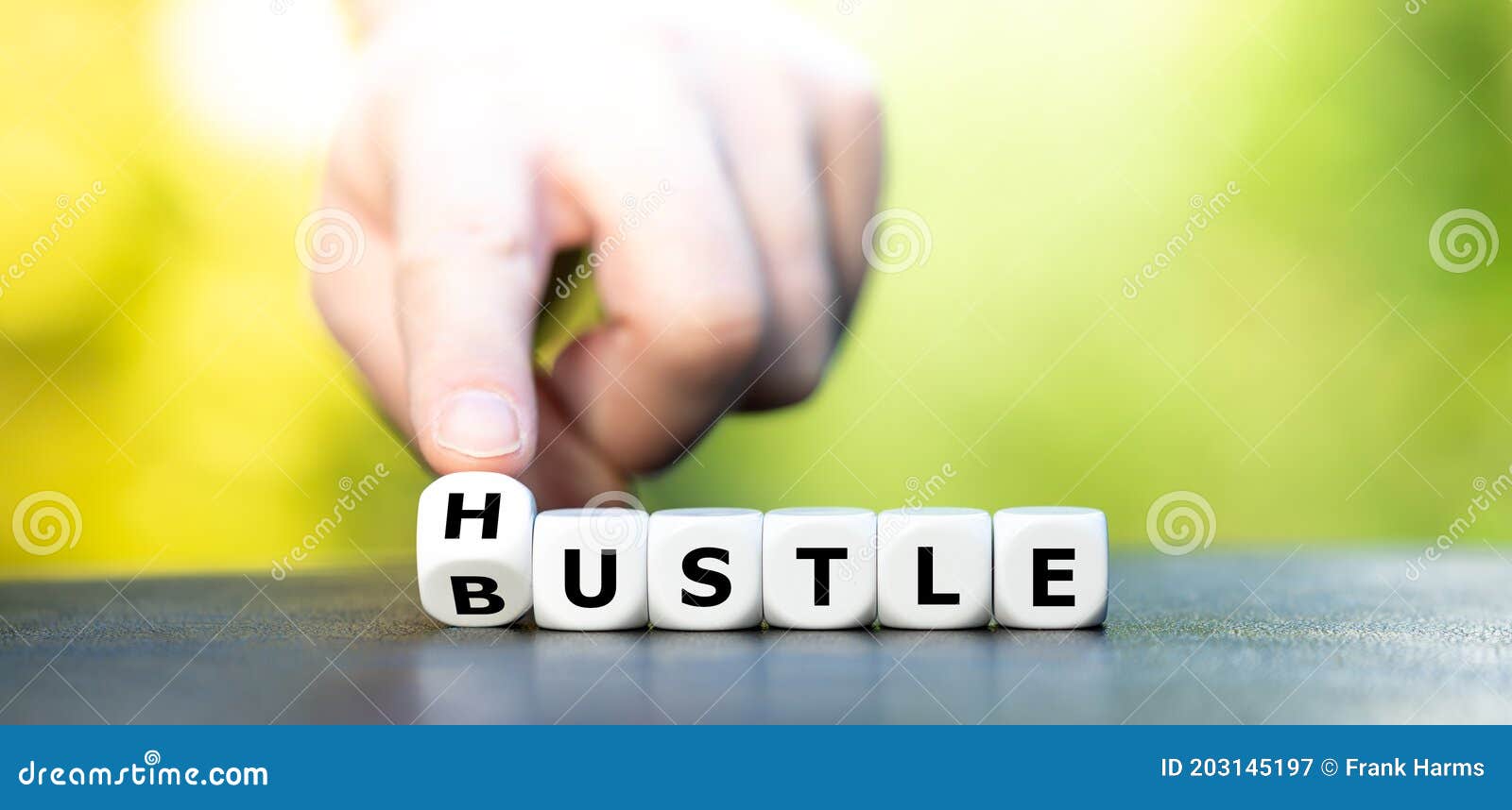 Dice Form the Words Hustle and Bustle. Stock Image - Image of rush ...
