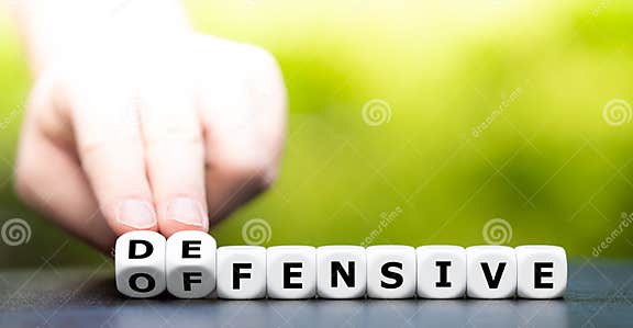 Dice Form the Words `offensive` and `defensive`. Stock Photo - Image of ...