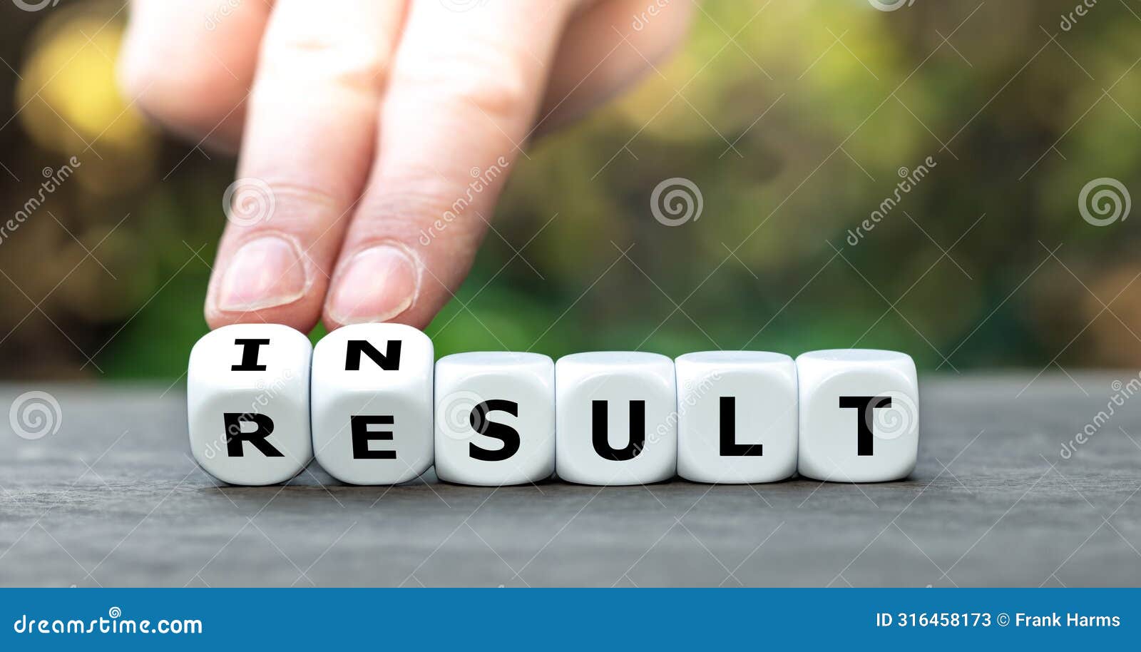 Dice Form the Words Result and Insult. Symbol that a Result is an ...