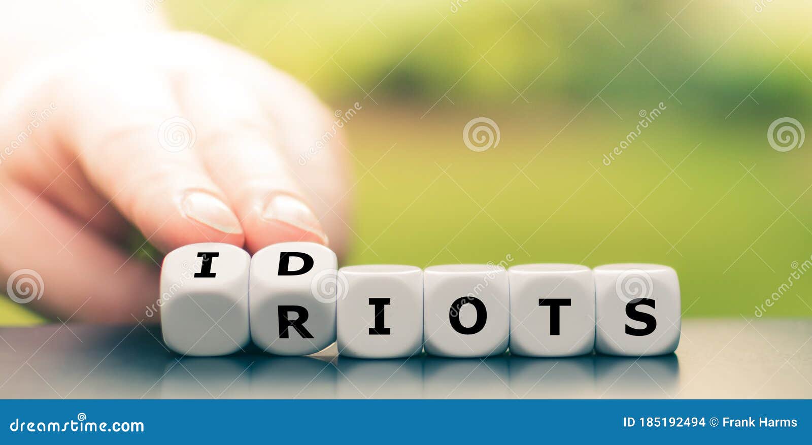 Dice Form the Words `riots` and `idiots`. Stock Photo - Image of ...