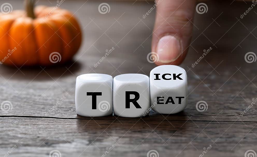 Dice Form the Words Trick or Treat. Stock Illustration - Illustration ...