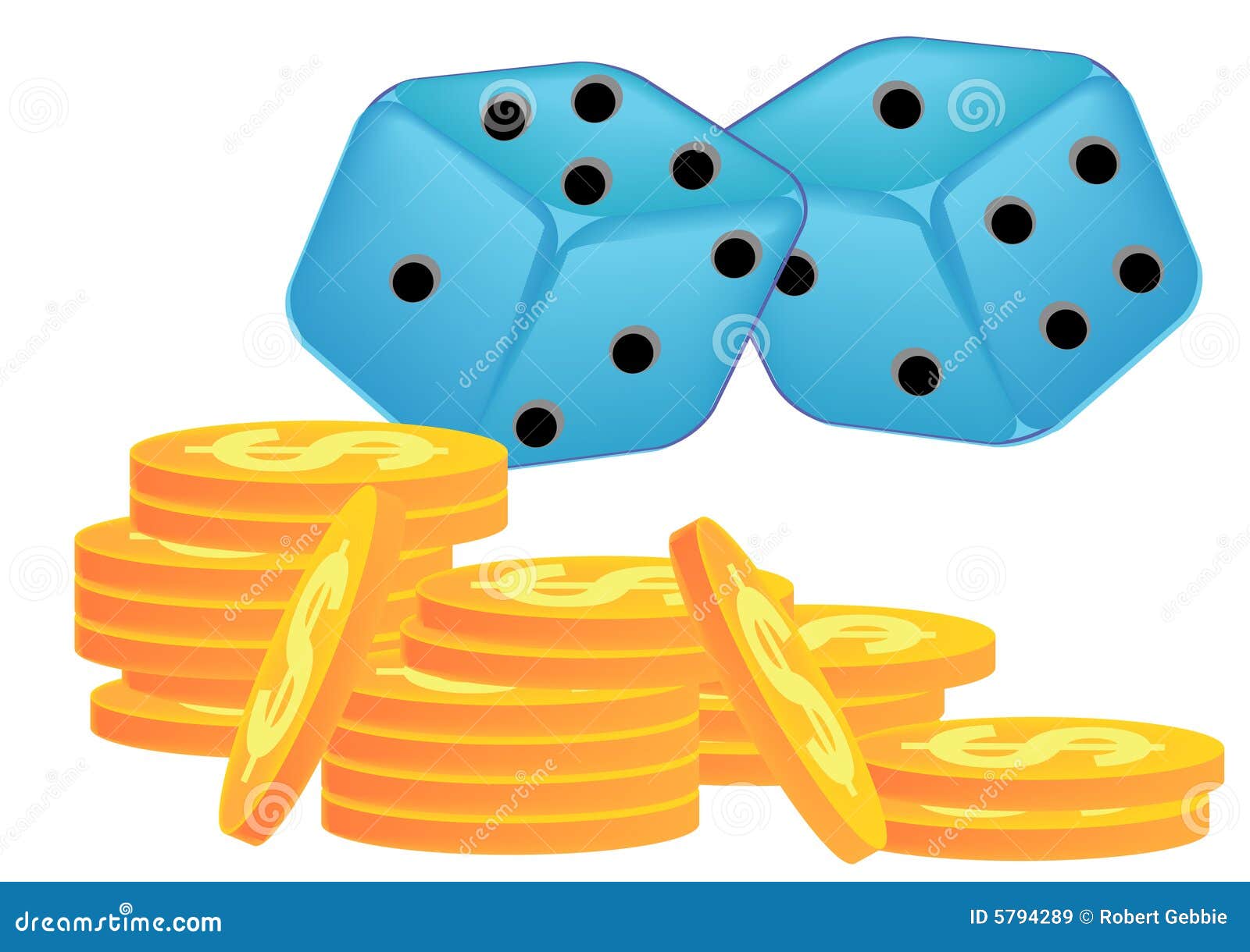 Dice Game stock vector. Illustration of dice, wager, coin - 5794289