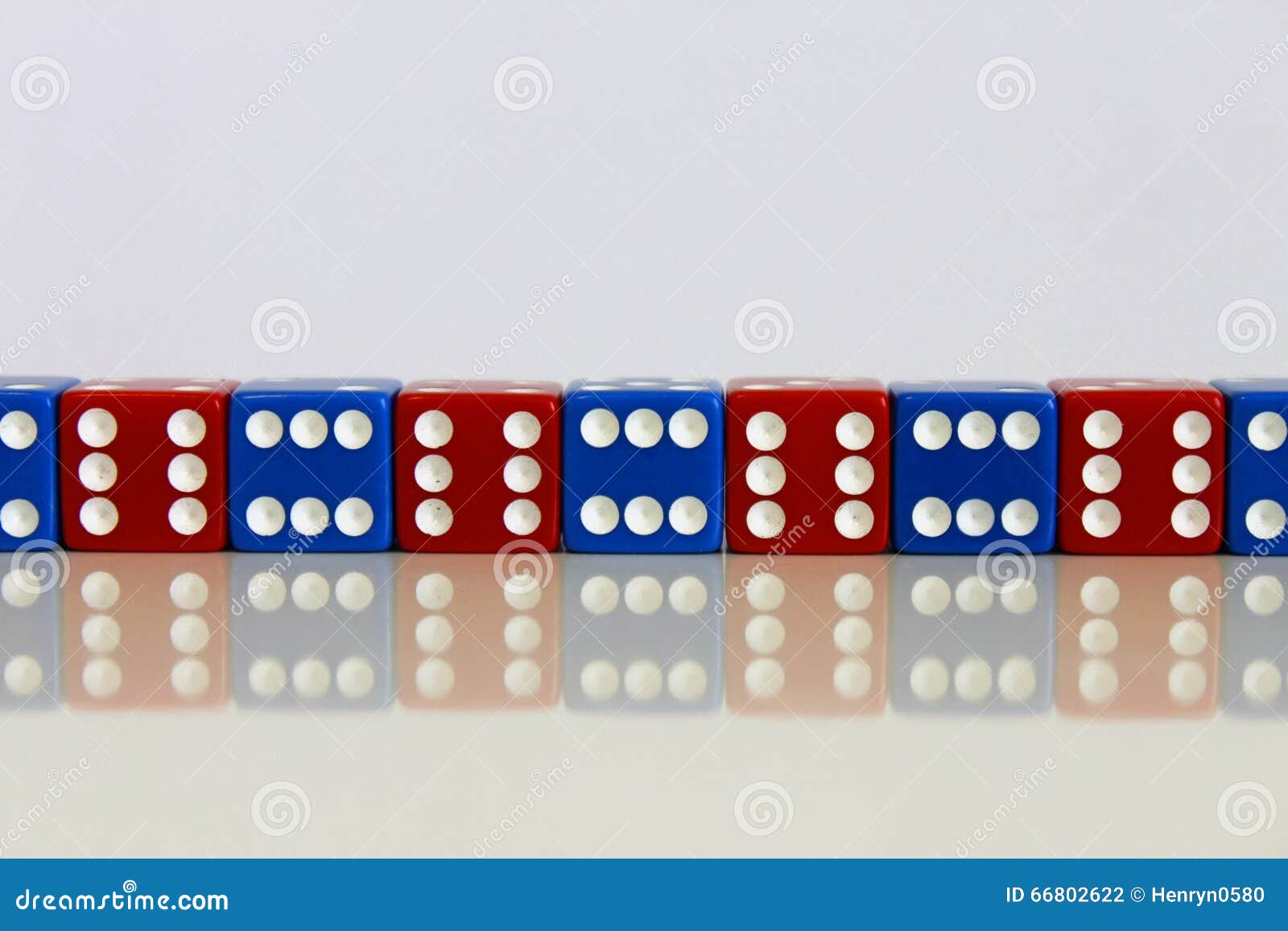 Dice Game Play Random Red Blue Stock Photo - Image of augen, playing ...