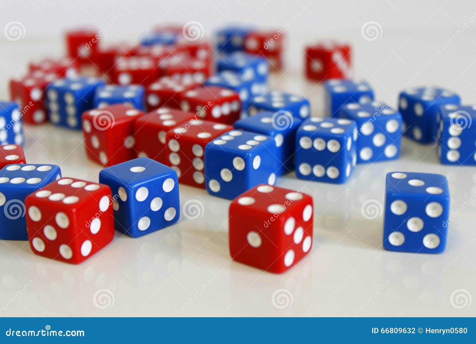 Dice Game Play Random Red Blue Stock Photo - Image of game, dice: 66809632