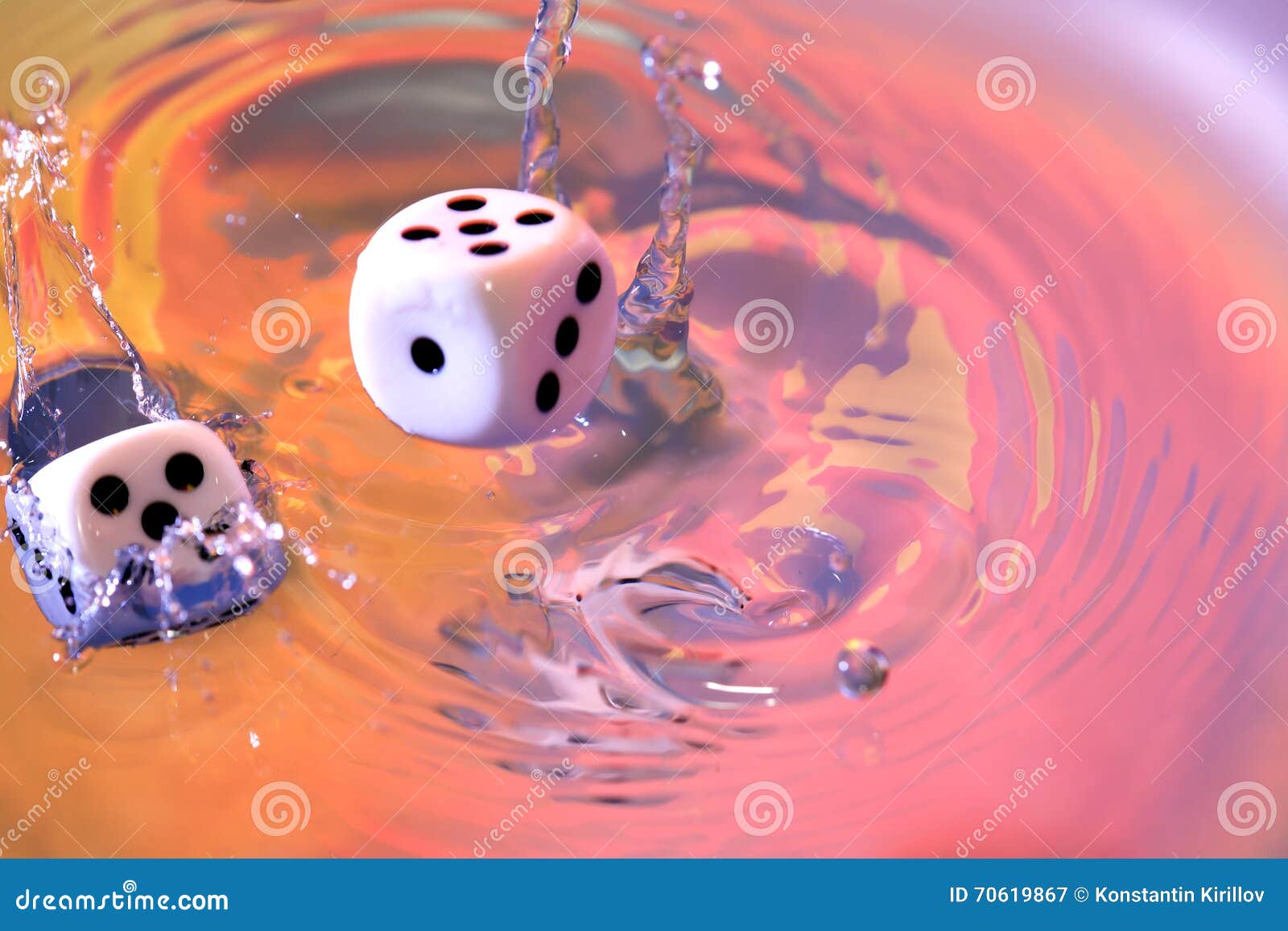 Dice Game in Water stock image. Image of movement, blob - 70619867