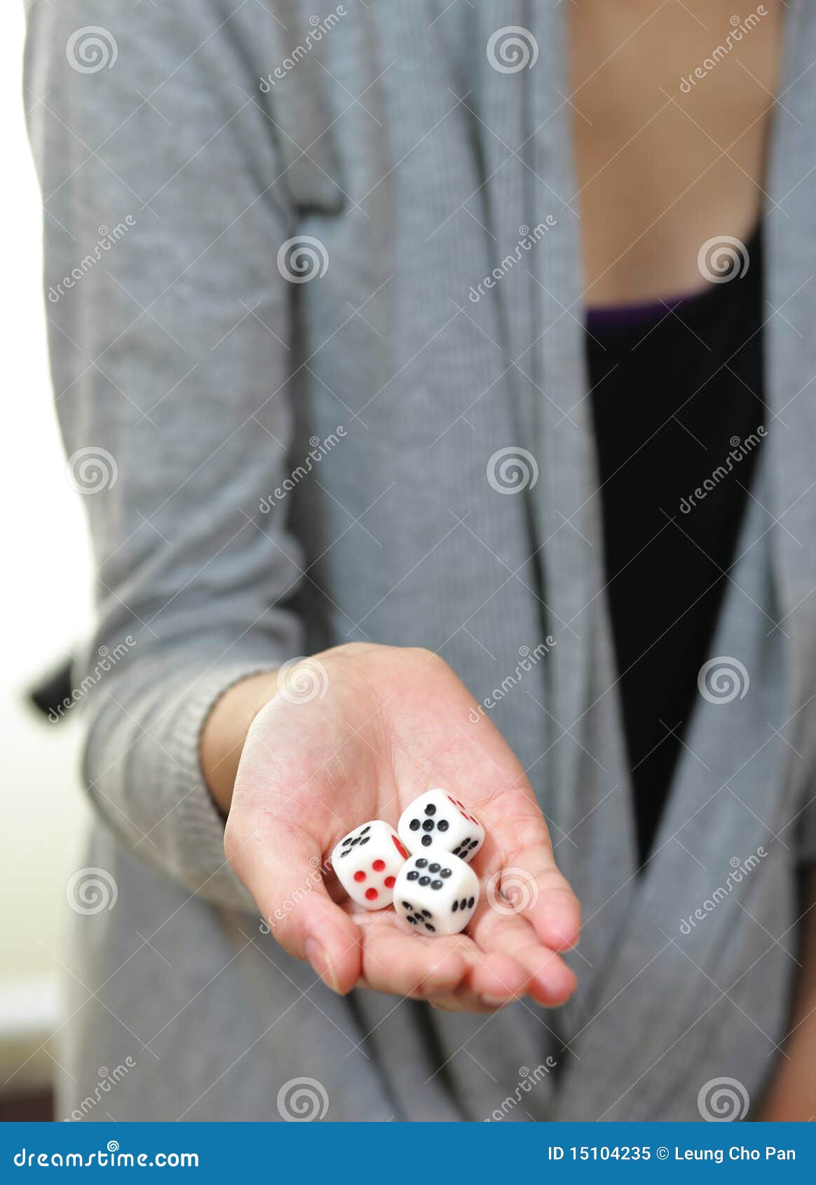 Dice on hand stock image. Image of abstract, lucky, chance - 15104235