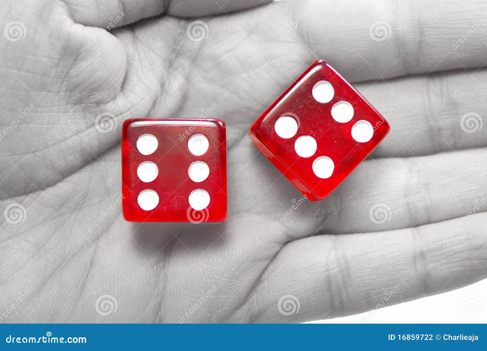Dice in hand stock photo. Image of success, business - 16859722