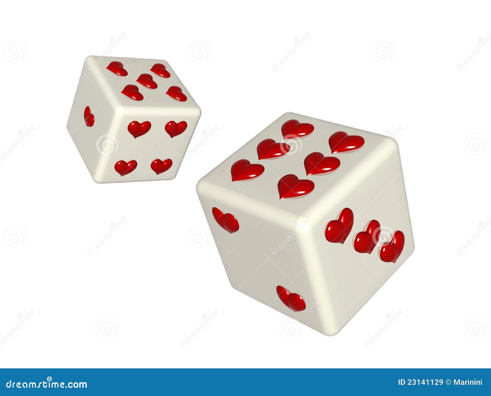 Dice with hearts stock illustration. Illustration of colour - 23141129