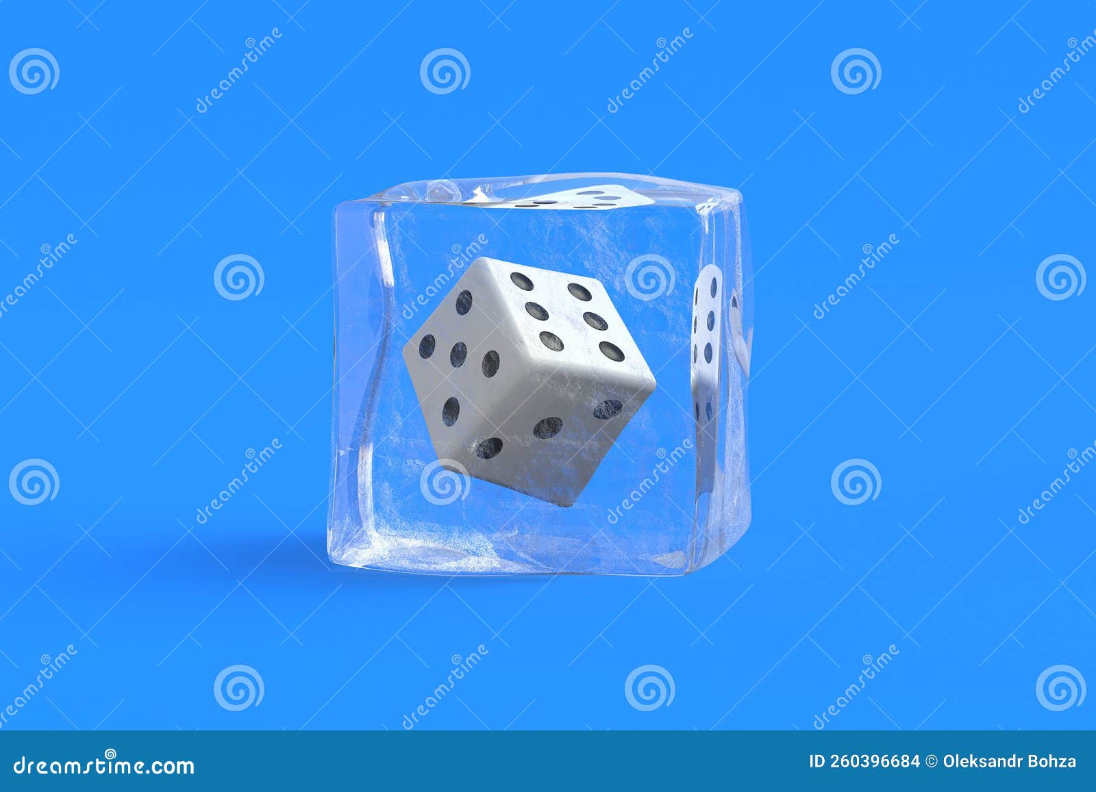 Dice in ice cube stock illustration. Illustration of jackpot - 260396684