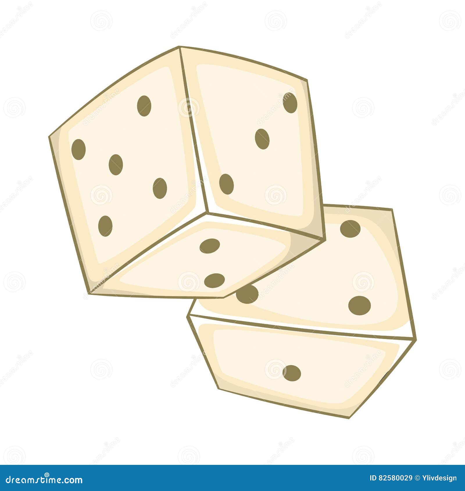 Dice icon, cartoon style stock vector. Illustration of gamble - 82580029