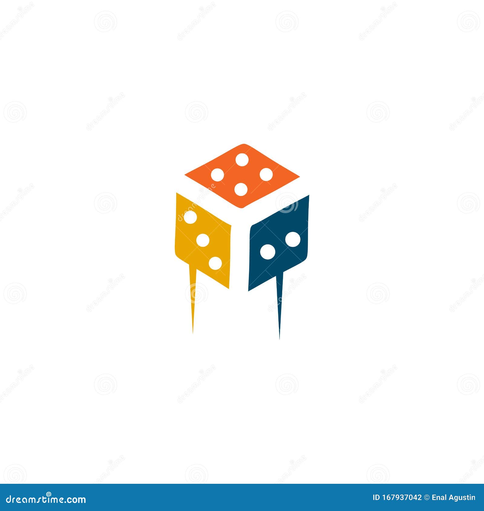 Dice Icon Logo Design Vector Template Stock Vector - Illustration of ...