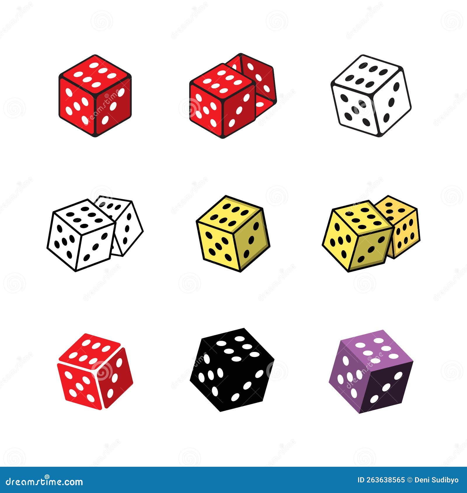 Dice Icon Set Vector Design Templates Stock Illustration - Illustration ...