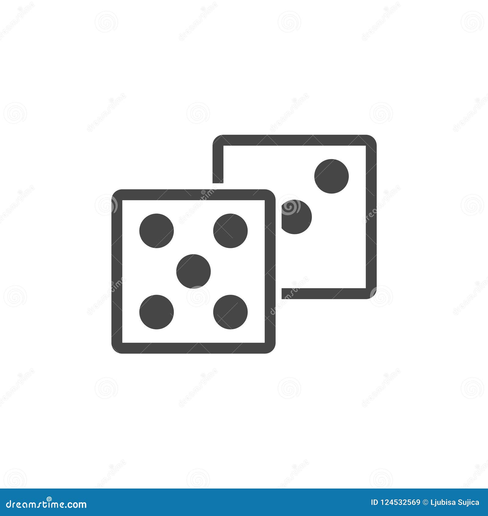 Dice Icon, Vector Dices Icon Stock Vector - Illustration of pictogram ...