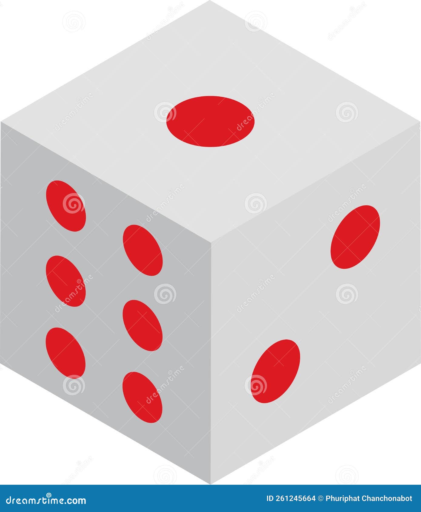 Dice Illustration in 3D Isometric Style Stock Vector - Illustration of ...