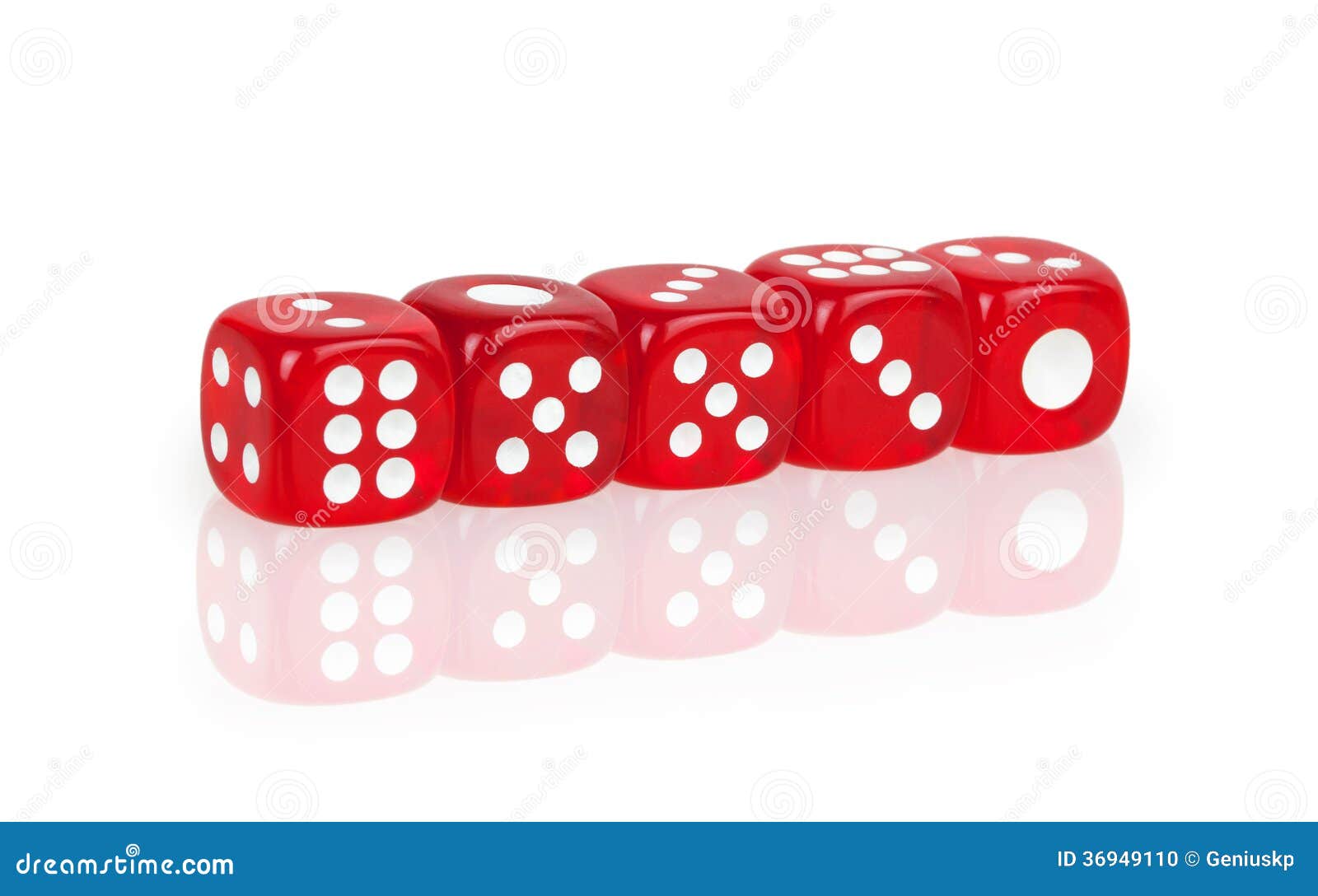 Dice lined in a row stock photo. Image of fortune, gamble - 36949110