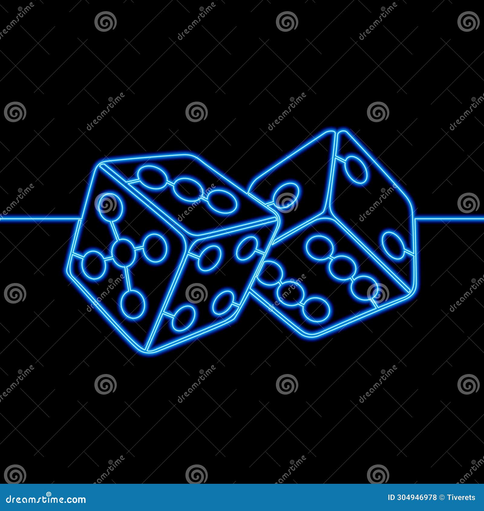 Dice Neon Sign Glowing Game Dice Icon Neon Glow Concept Stock ...