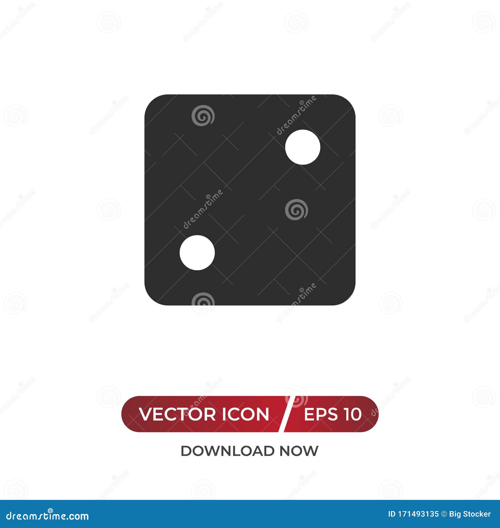 Dice Number Two Icon in Modern Design Style for Web Site and Mobile App ...