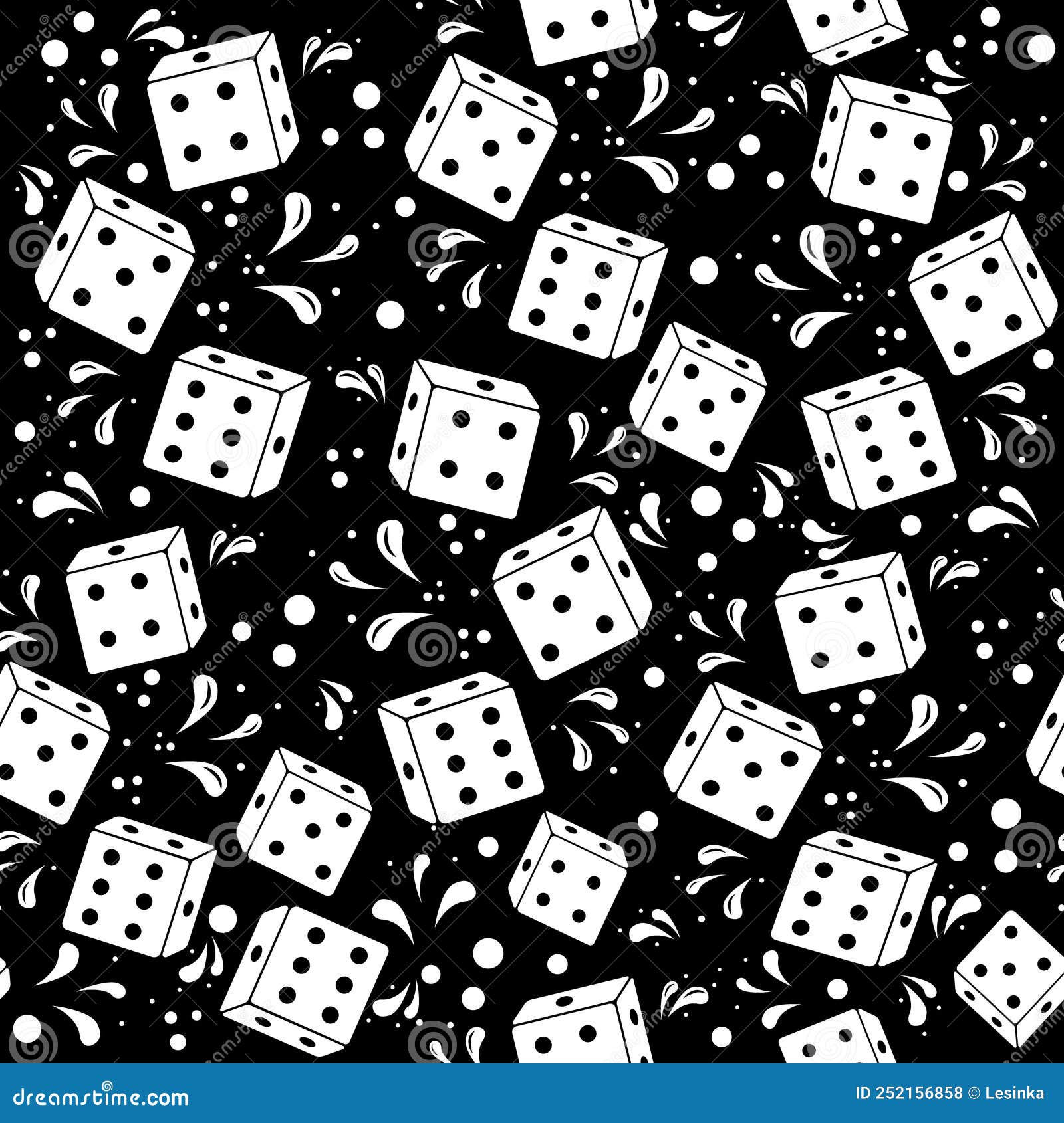 Dice Pattern, Color Vector Illustration Stock Vector - Illustration of ...