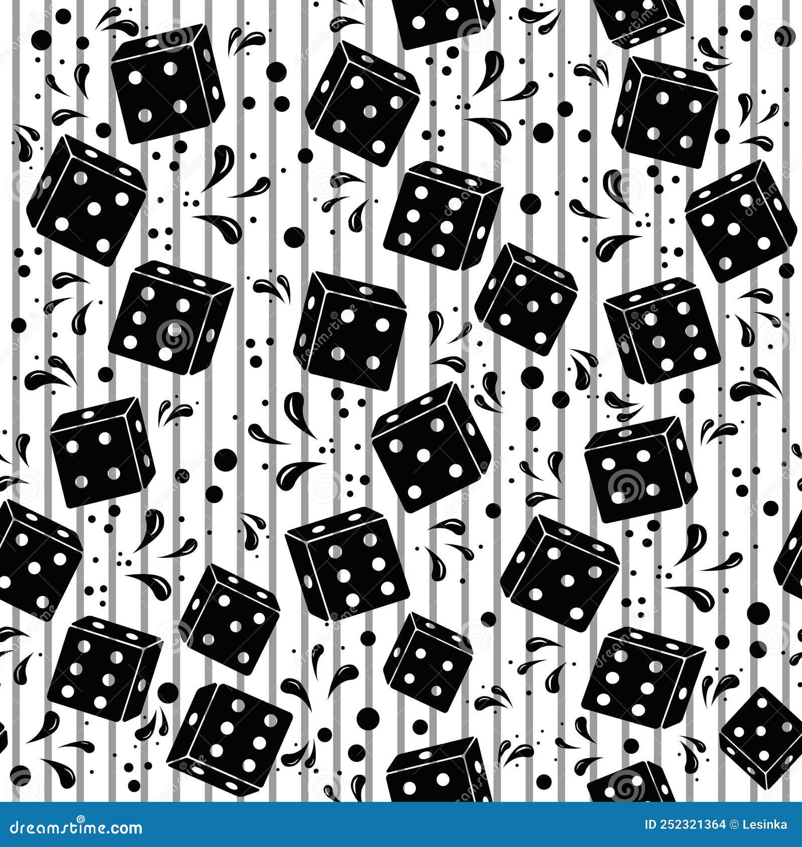 Dice Pattern, Color Vector Illustration Stock Vector - Illustration of ...