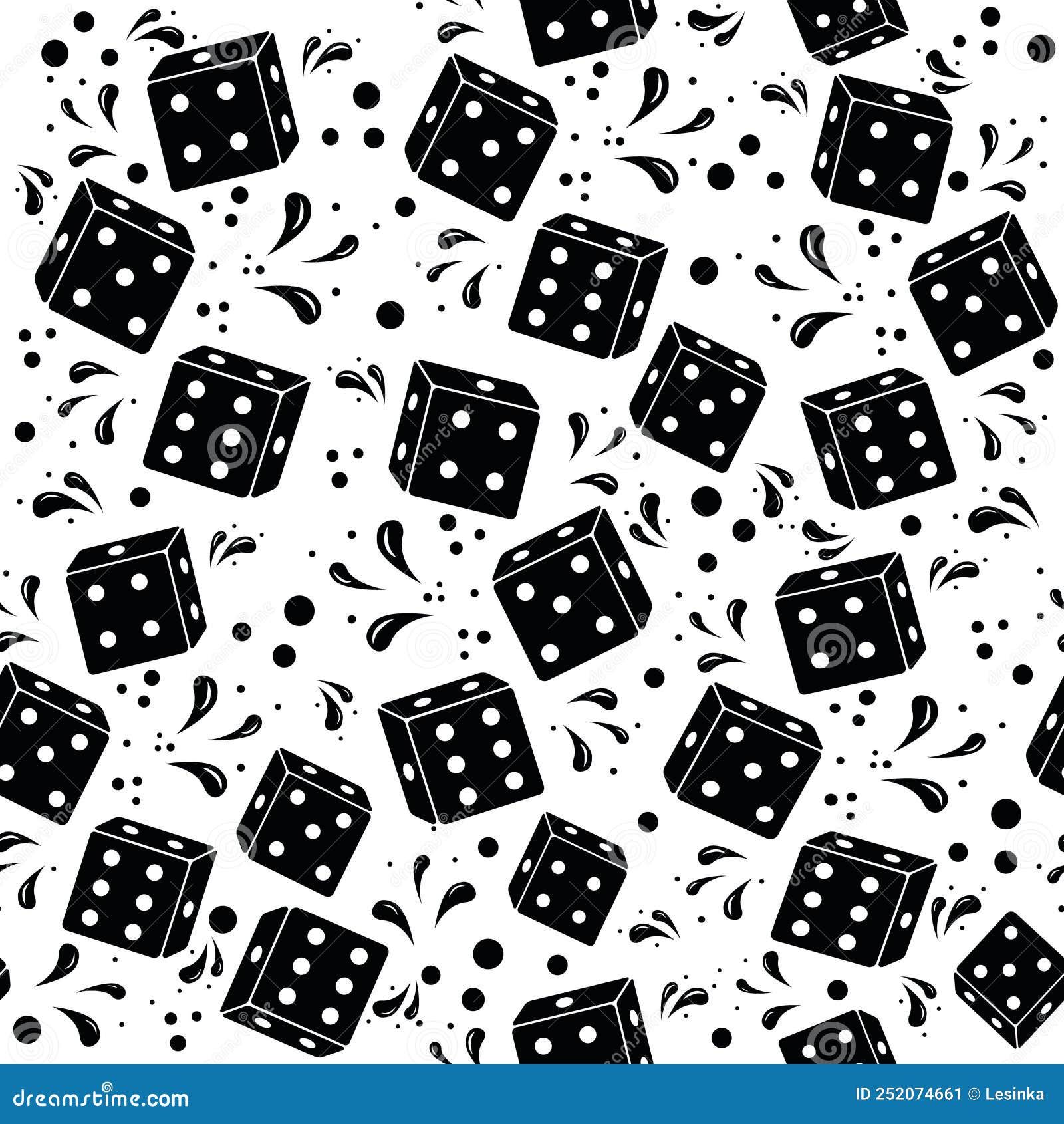 Dice Pattern, Color Vector Illustration Stock Vector - Illustration of ...