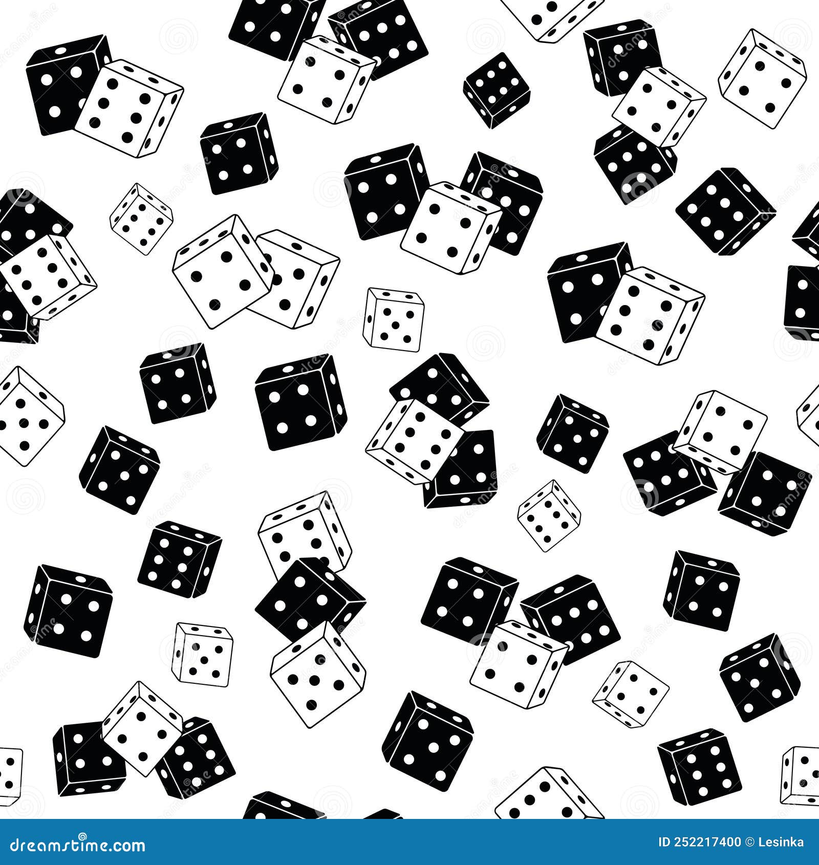 Dice Pattern, Color Vector Illustration Stock Vector - Illustration of ...