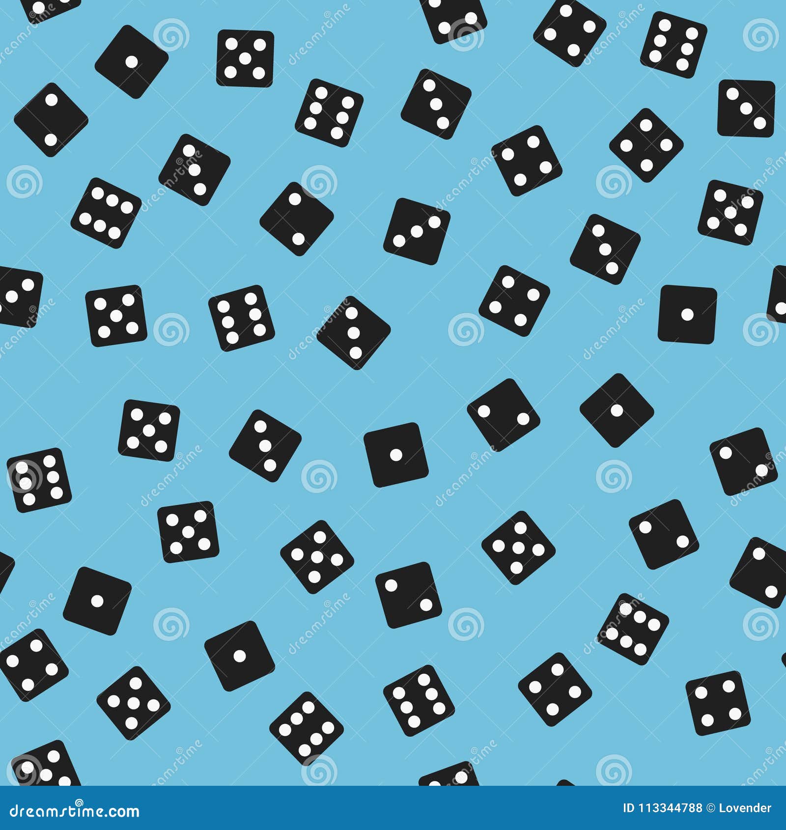 Dice Pattern. Seamless Vector Background Stock Vector - Illustration of ...