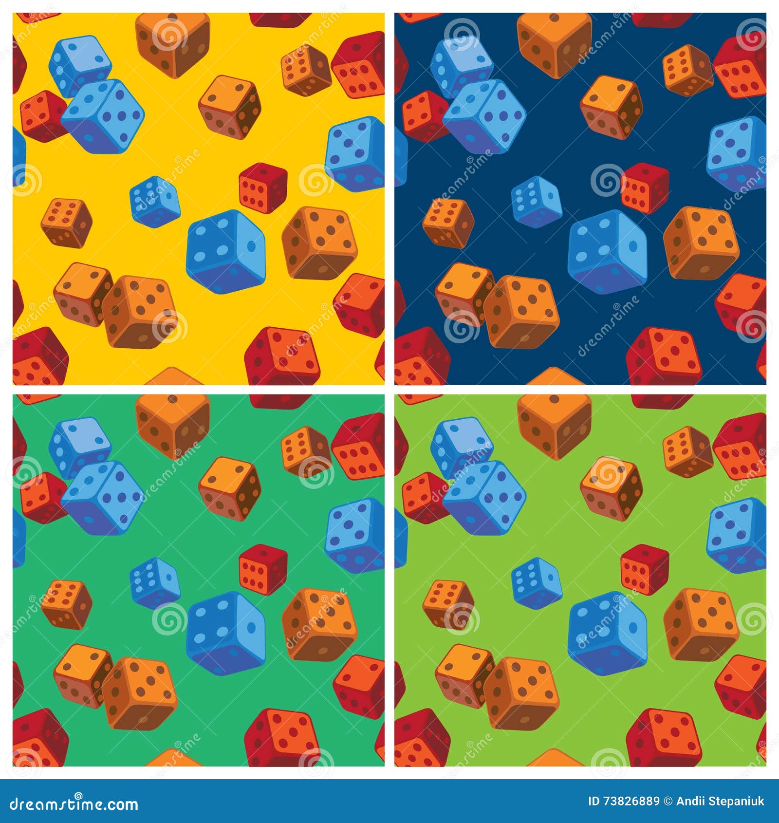 Dice patterns stock vector. Illustration of pattern, chance - 73826889