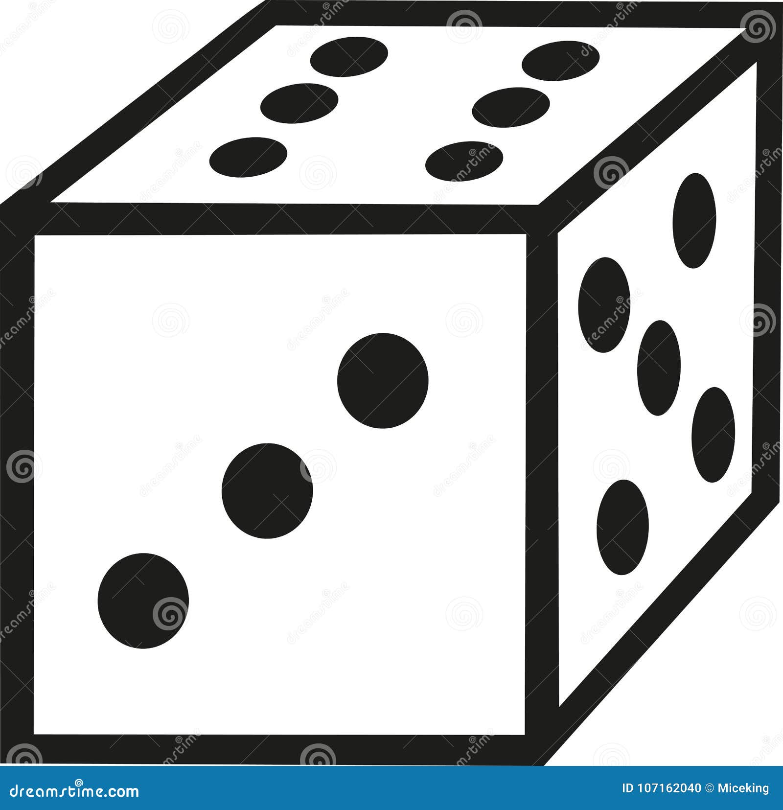 Dice pictogram vector stock vector. Illustration of dice - 107162040