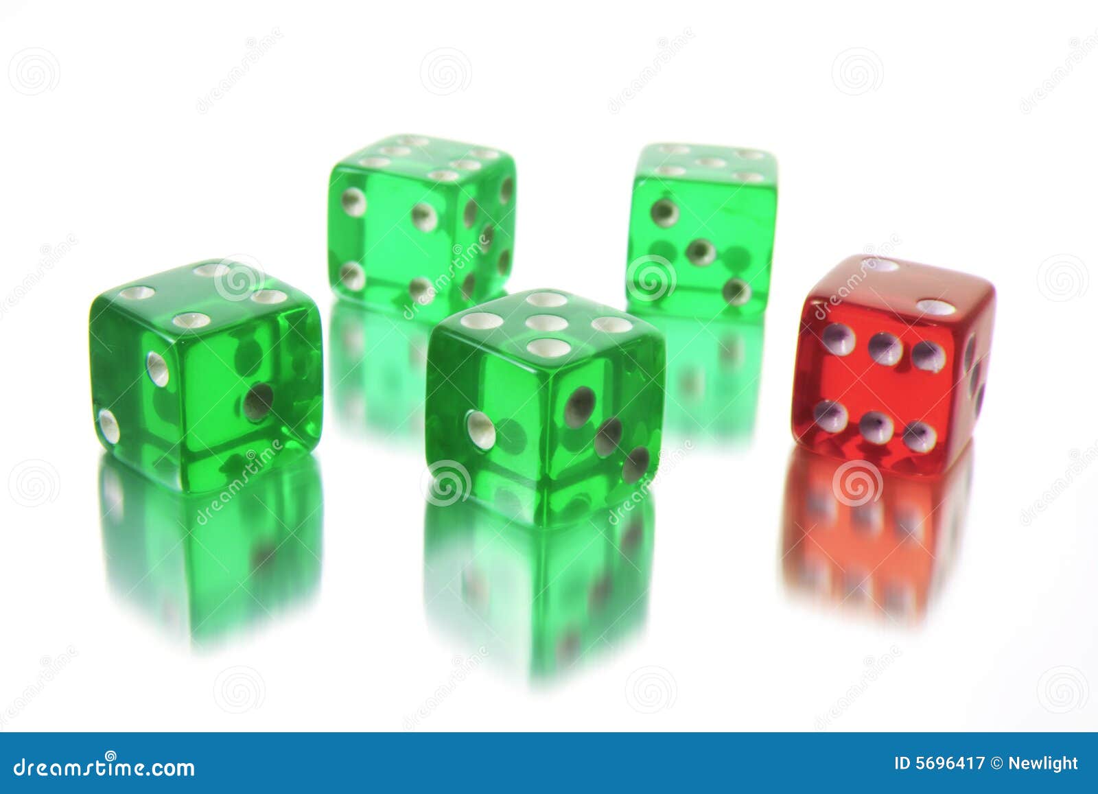 Dice with Reflection stock image. Image of recreation - 5696417