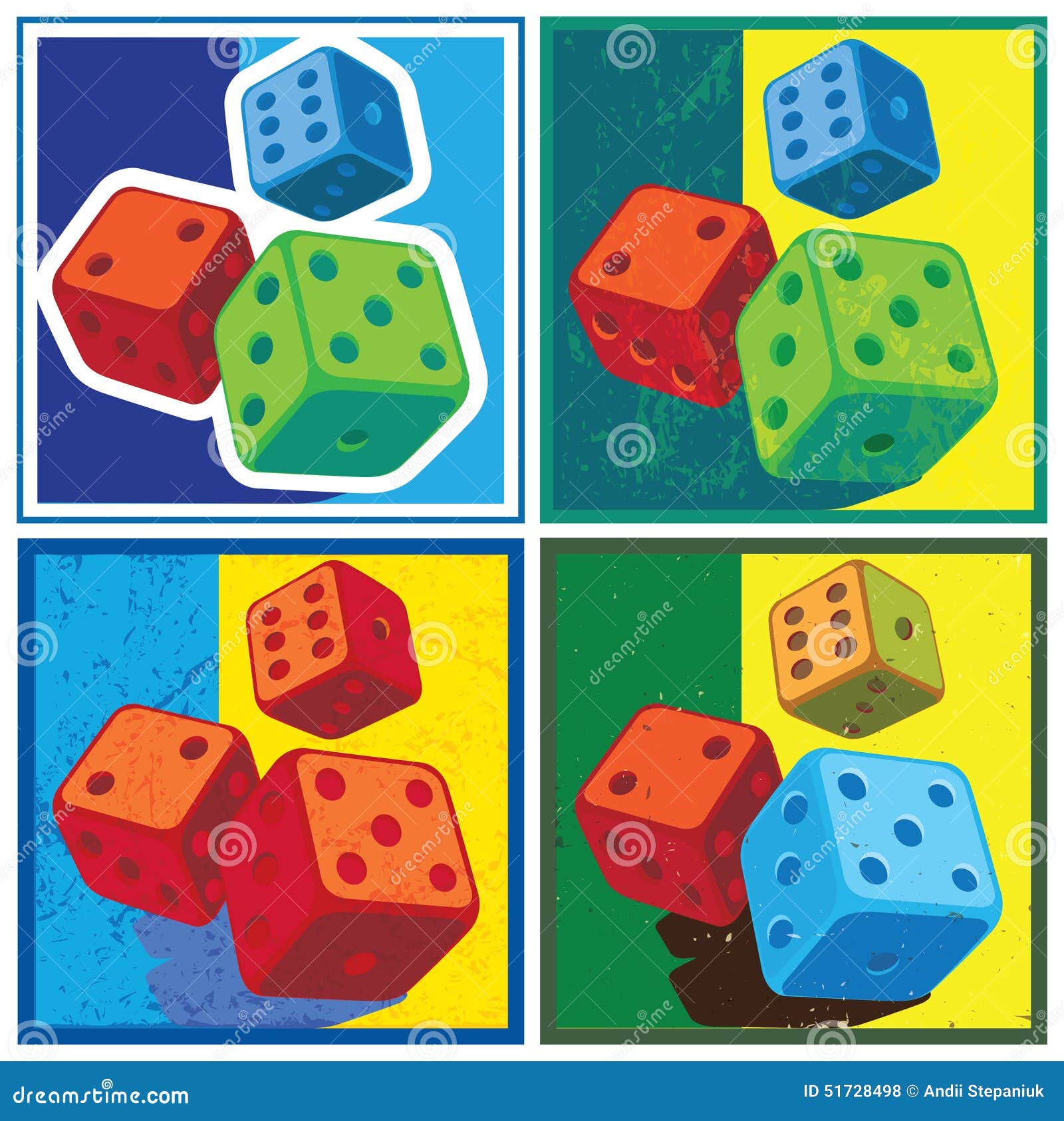 Dice in retro style stock vector. Illustration of gaming - 51728498