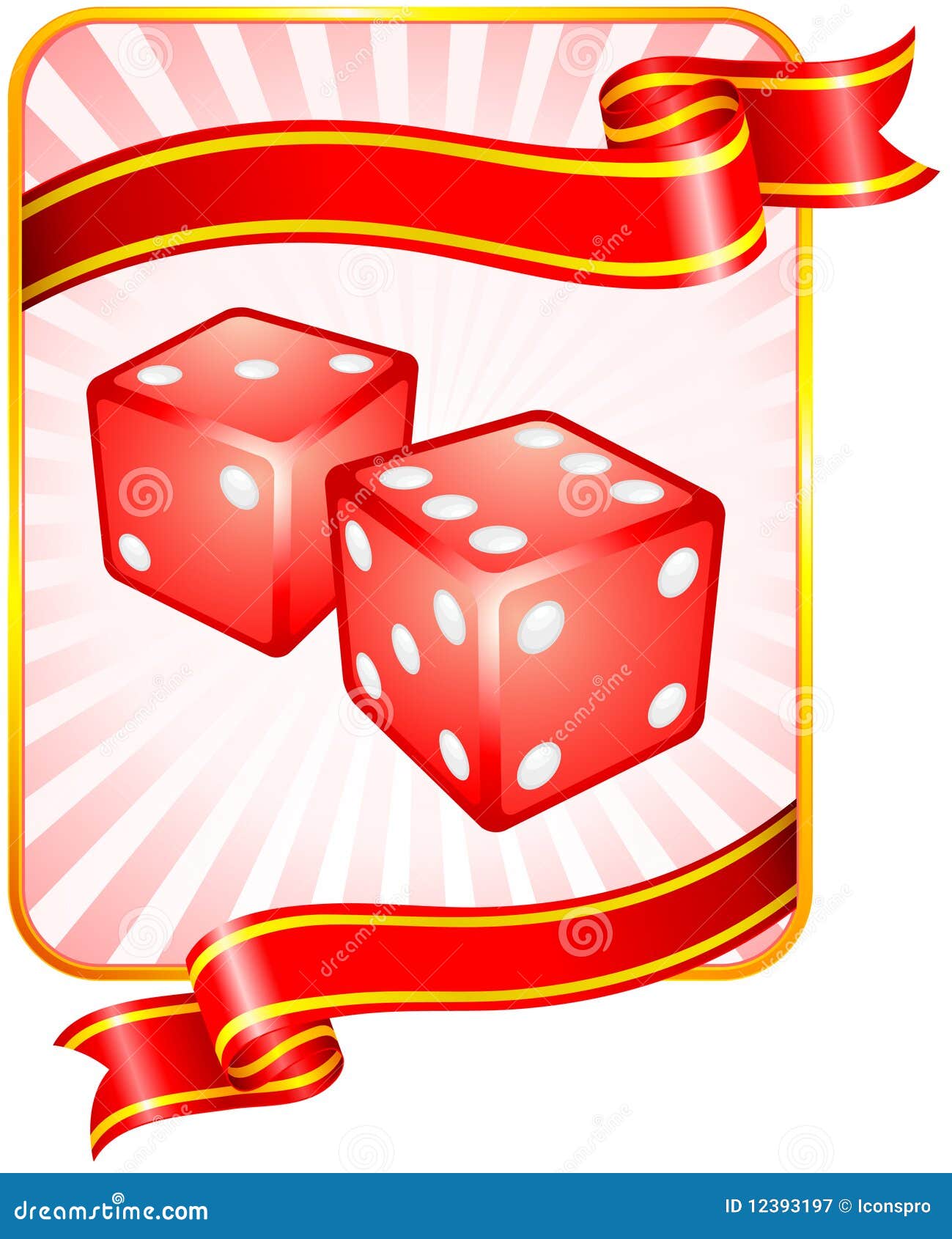 Dice with Ribbon Background Stock Illustration - Illustration of shiny ...